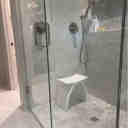 MEDUNJESS Freestanding Shower Seat Solid Surface Shower Stool & Reviews | Wayfair